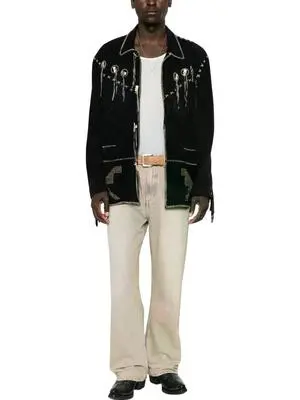 A.N.G.E.L.O. VINTAGE CULT 2010s Fringed Studded Jacket - Black