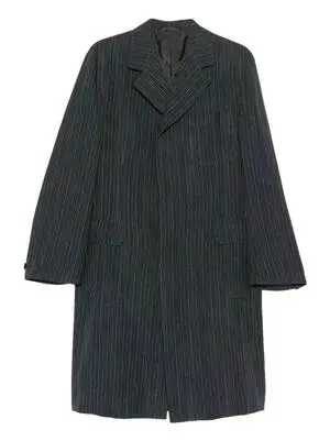 ROMEO GIGLI 1990s Stripe Single-breasted Coat - Grey