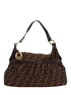 FWRD RENEW Fendi Zucca Chef Shoulder Bag - Brown
