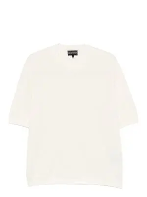 Emporio Armani Cotton Crewneck Sweater - White