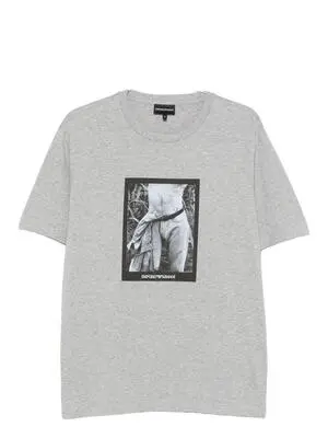Emporio Armani Printed Cotton T-shirt - Grey