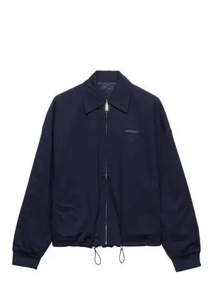 Prada Reversible Jersey Blouson Jacket With Classic Collar - Navy