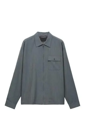 Prada Wool Zipper Shirt - Uniform Gray