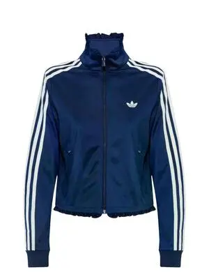 Adidas Ruffle-trimmed Zip-up Sweatshirt - Blue