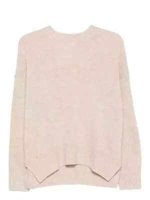 ALLUDE Ribbed-knit Crew Neck Sweater - Neutrals