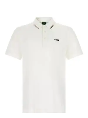 BOSS Swing Paddy Logo-print Polo Shirt - Neutrals