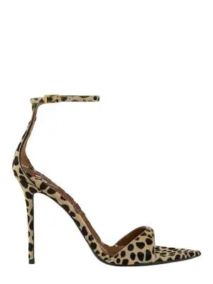 GIUSEPPE ZANOTTI Leopard Print Pony Hair Stiletto Sandals - Neutrals