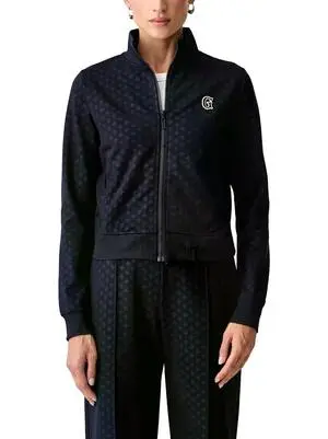 Guess Viscose-blend Zip-up Sweatshirt With High Neck - Blue