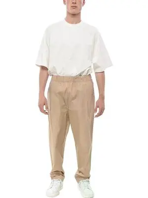 LANEUS Pleated Tapered Trousers - Neutrals
