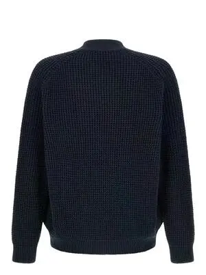 BOSS Honeycomb Knit V-neck Cardigan - Blue