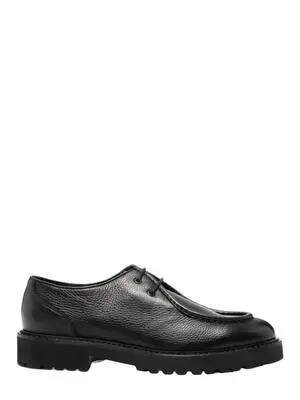 DOUCAL'S Grained Leather Derby Shoes - Black