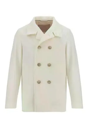 Herno Double-breasted Peacoat - White