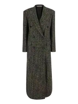 Tagliatore Double-breasted Herringbone Overcoat - Brown