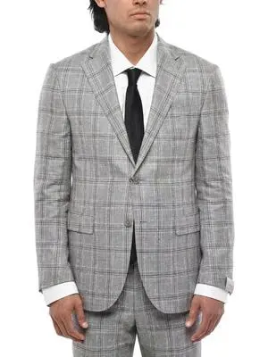 Corneliani Single-breasted Checked Suit - Grey