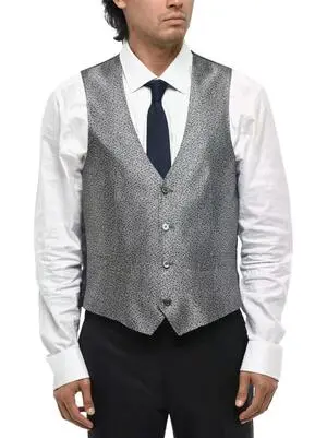 Corneliani Patterned Silk Waistcoat - Grey