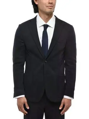 Corneliani Single-breasted Jersey Blazer - Blue