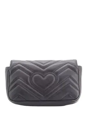 Gucci Gg Marmont Matelassé Leather Super Mini Crossbody Bag - Black