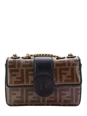 Fendi Ff Logo Stamp Flap Mini Crossbody Bag - Brown