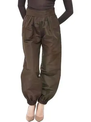 SUPER BLOND Silk Organza Balloon Trousers - Brown