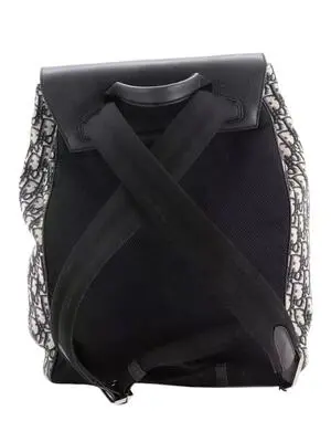Dior Oblique Canvas And Leather Backpack - Blue