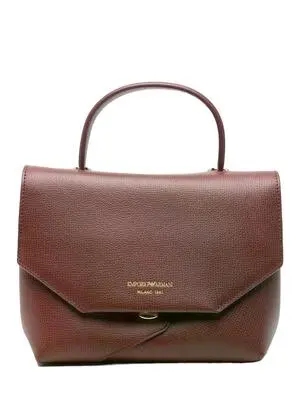 Emporio Armani Emporio Armani Leather Tote Bag Brown
