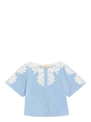 Valentino Garavani Light Embroidered Denim Shirt - Blue