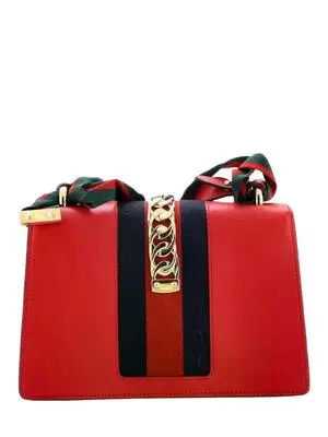 Gucci Sylvie Leather Small Shoulder Bag - Red