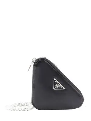 Prada Prada Brushed Leather Mini Crossbody Bag Black