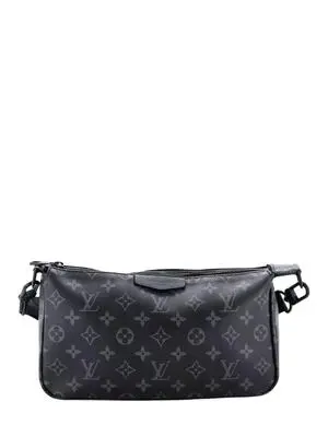 LOUIS VUITTON Monogram Eclipse Canvas Pochette Accessoires Nm Xl Bag - Black