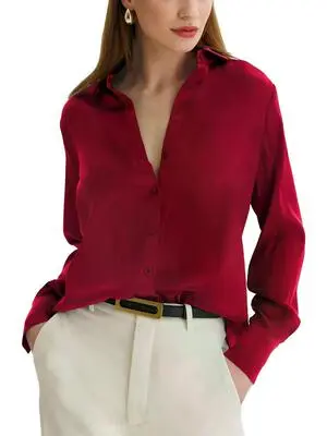 FRAMBOISE Fremont Silk Shirt - Red