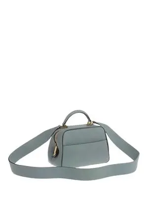 VALEXTRA Mini Saffiano Leather Top-handle Bag - Blue