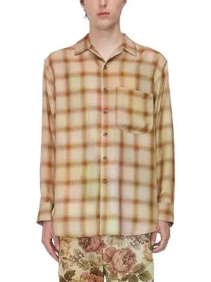 SONG FOR THE MUTE Ombre-check Long-sleeve Shirt - Neutrals