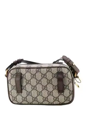 Gucci Ophidia Front Pocket Convertible Belt Bag Gg Coated Canvas With Leather Mini Shoulder Bag - Brown