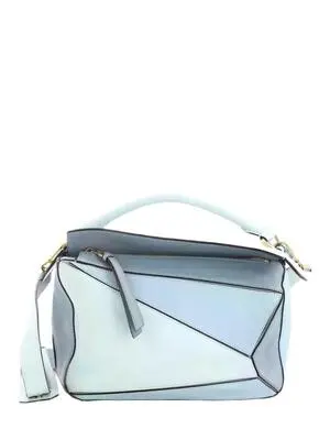 Loewe Puzzle Bag Leather Small Satchel - Blue