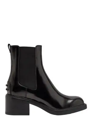 TOD'S Gomma 60 Patent Leather Ankle Boots - Black