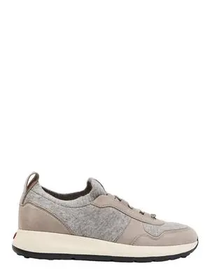 TOD'S Panelled Knit Sneakers - Grey