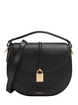 DEMELLIER Siena Grained Leather Saddle Bag - Black