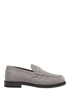 CHRISTIAN LOUBOUTIN The Plato Velour Loafers - Grey