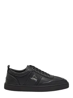 CHRISTIAN LOUBOUTIN Retero Logo Leather Sneakers - Black