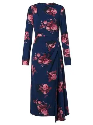 Erdem Floral Jersey Midi Dress - Blue