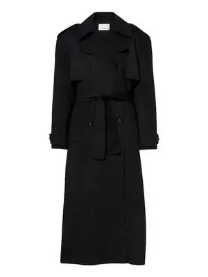 THE FRANKIE SHOP Nikola Padded Wool And Cashmere Trench Coat - Black