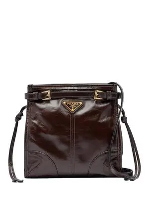 Prada Bonnie Mini Leather Shoulder Bag - Brown