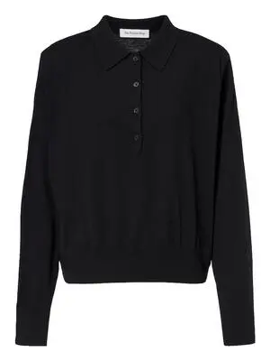 THE FRANKIE SHOP Croydon Wool-blend Polo Sweater - Black