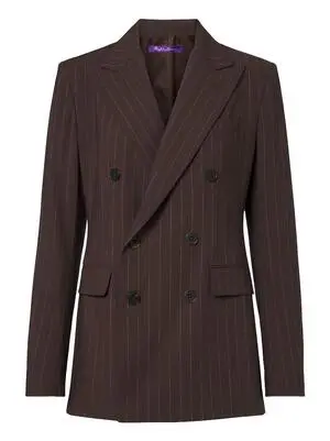 Ralph Lauren Pinstripe Wool Blazer - Brown