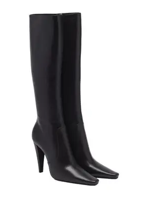 Saint Laurent Leather Knee-high Boots - Black