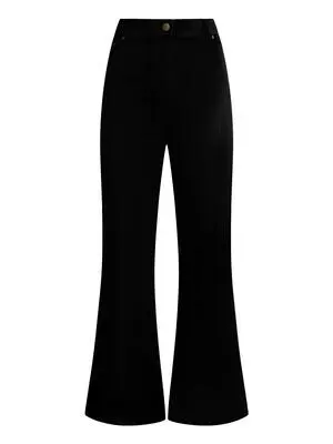 WHY MARY Stepping Out Velvet Corduroy Flare Pants - Black