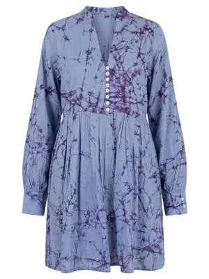 CELESTE MENDIS Handmade Batik Midi Dress - Blue