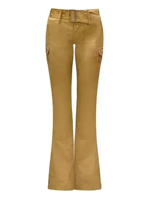 WHY MARY Nemesis' Low Rise Flared Pants - Gold