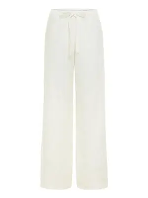 SOIRÉE MIAMI BEACH Ally Linen Wide Leg Trousers - White
