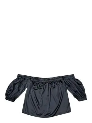 LINDSAY NICHOLAS NEW YORK Silk Off-the-shoulder Top - Black